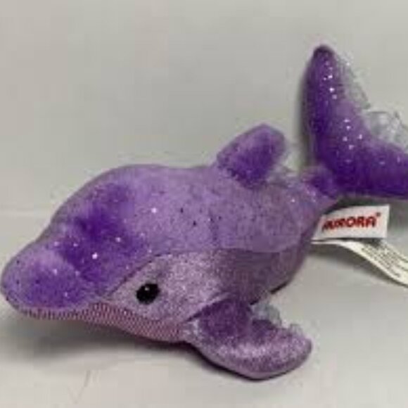 Toys | Aurora Plush Purple Pink Dolphin Glitter Sparkle Soft Stuffed ...